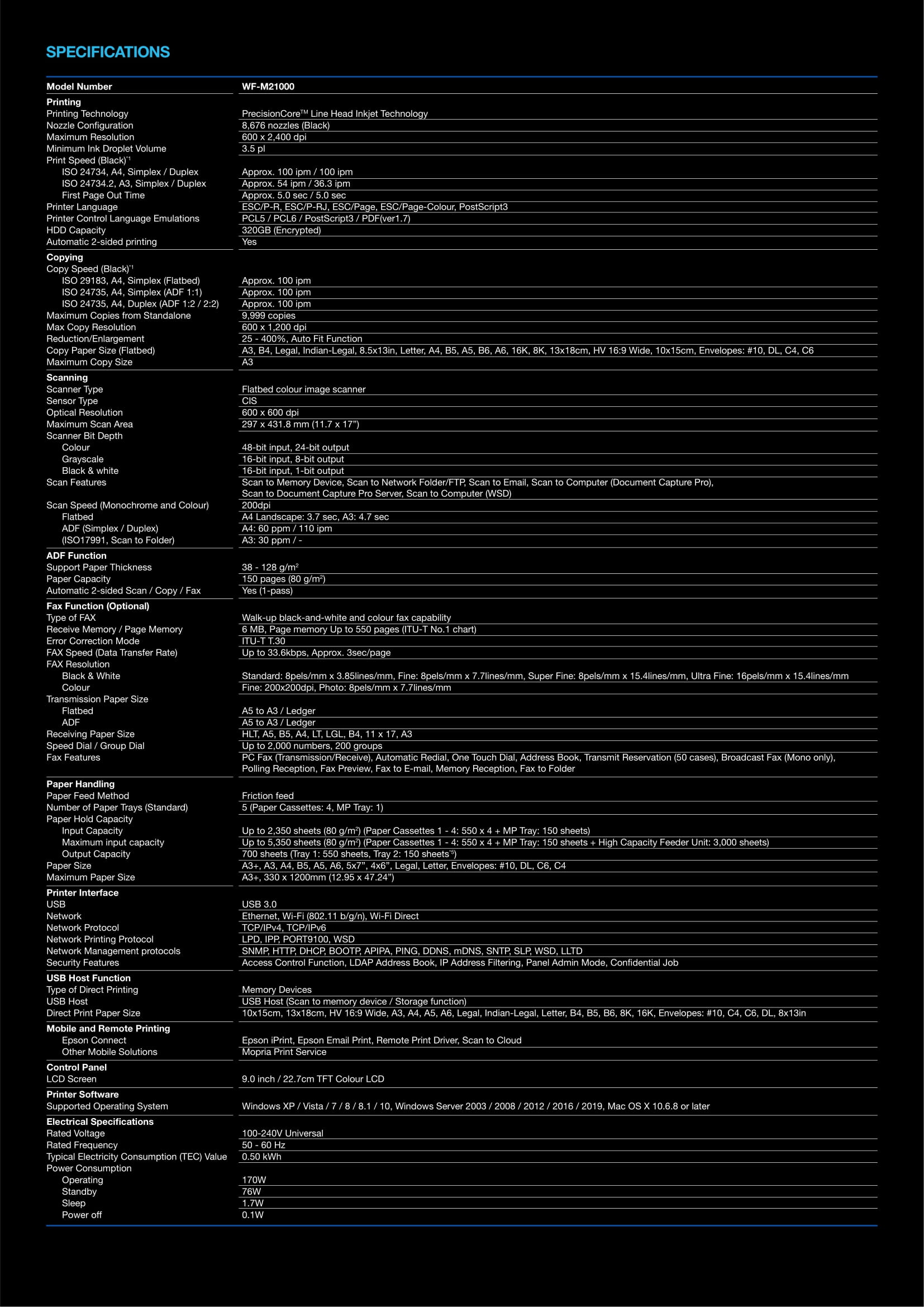 Epson WorkForce Printer WF-M21000 - Đại lý phân phối ủy quyền máy in Epson chính hãng tại Việt Nam